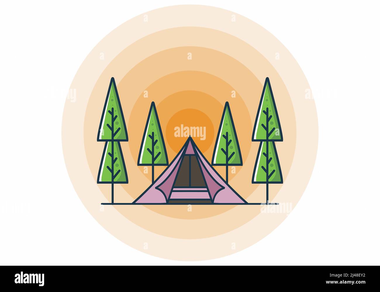 Triangle tent camping flat illustration design Stock Vector Image & Art ...