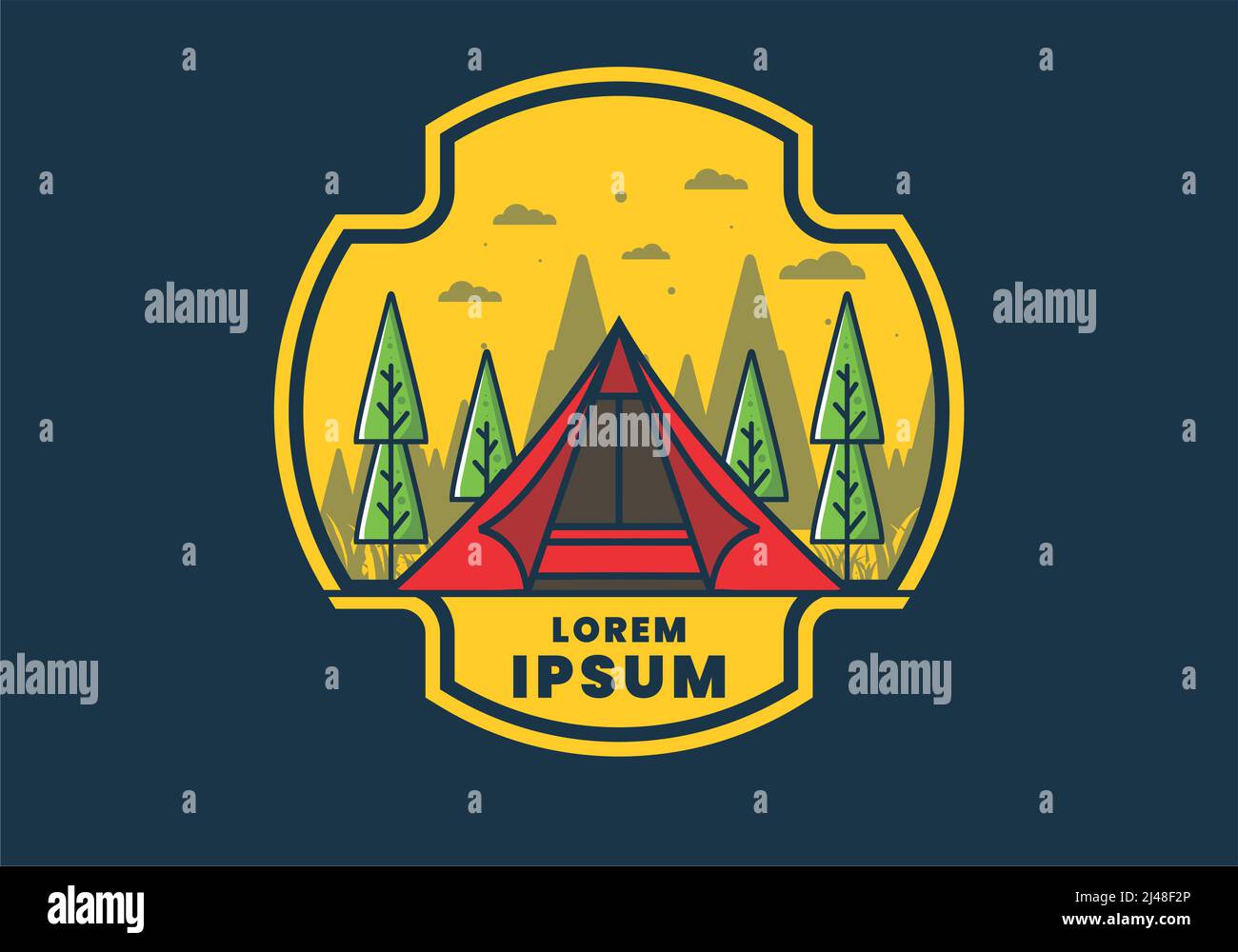 Triangle tent camping flat illustration design Stock Vector Image & Art ...