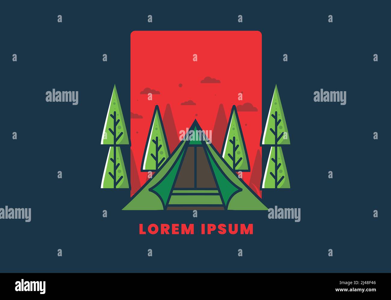 Triangle tent camping flat illustration design Stock Vector Image & Art ...