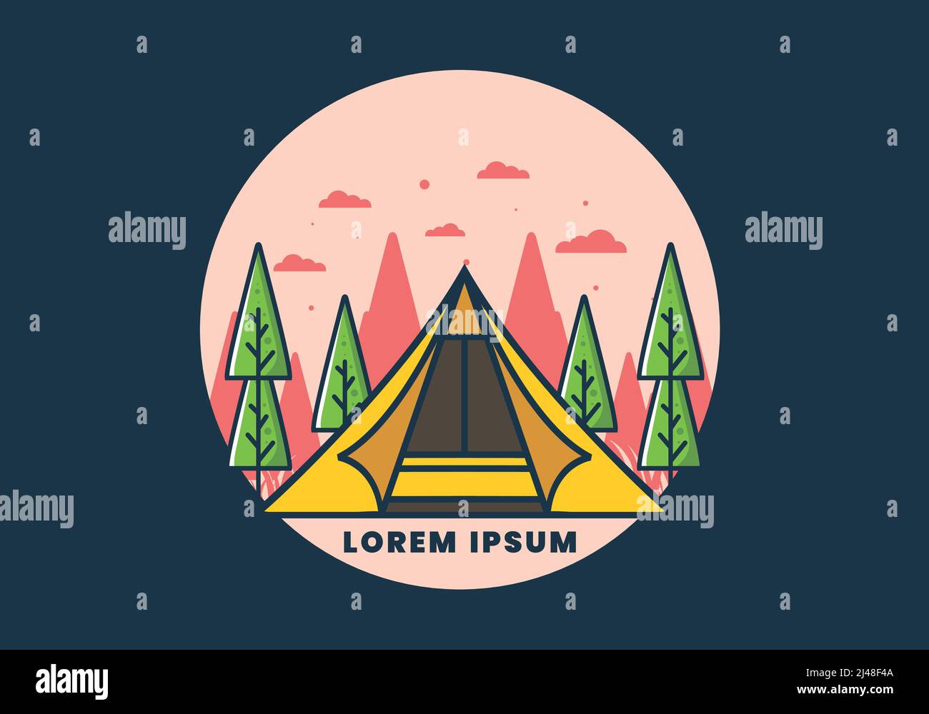 Triangle tent camping flat illustration design Stock Vector Image & Art ...