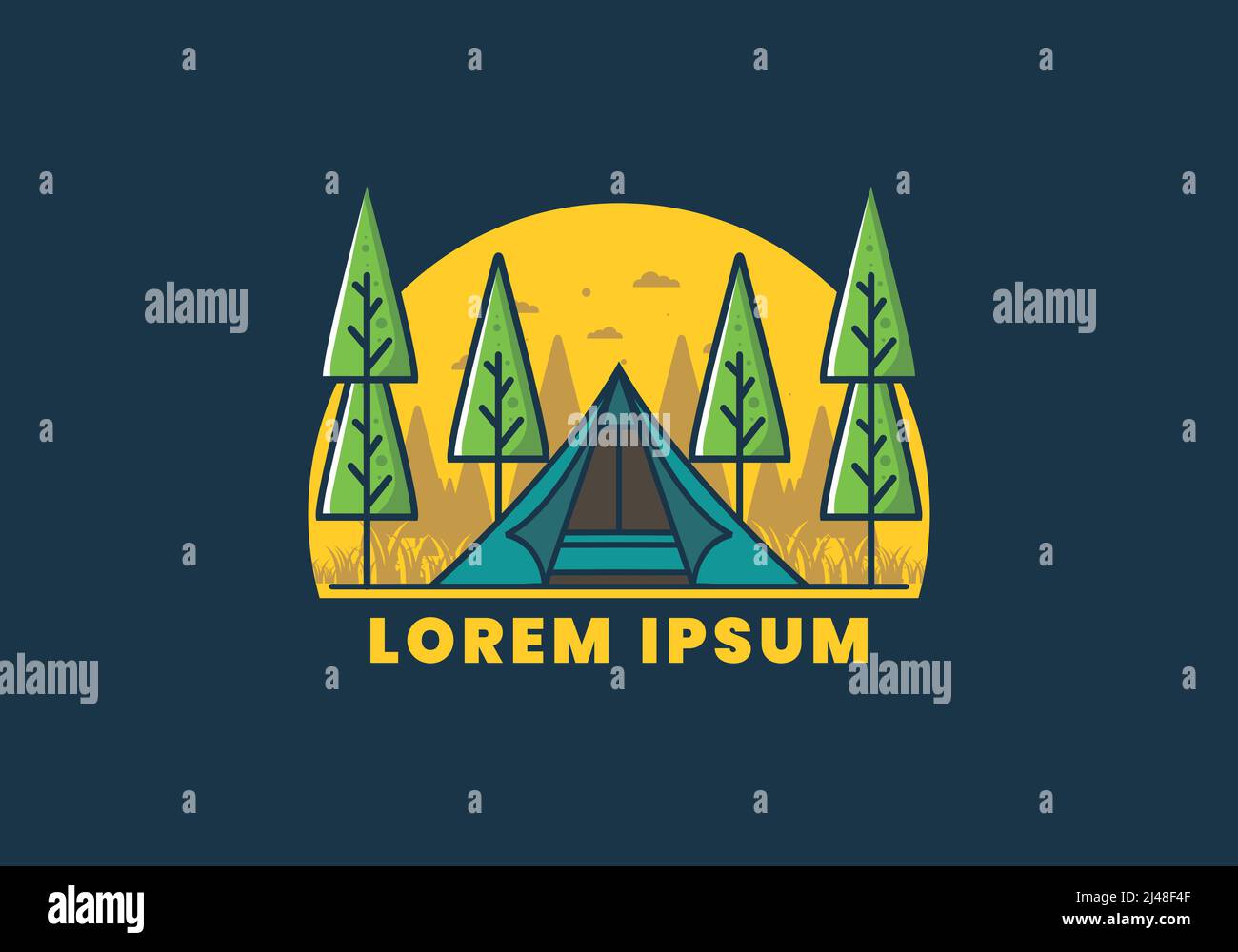 Triangle tent camping flat illustration design Stock Vector Image & Art ...