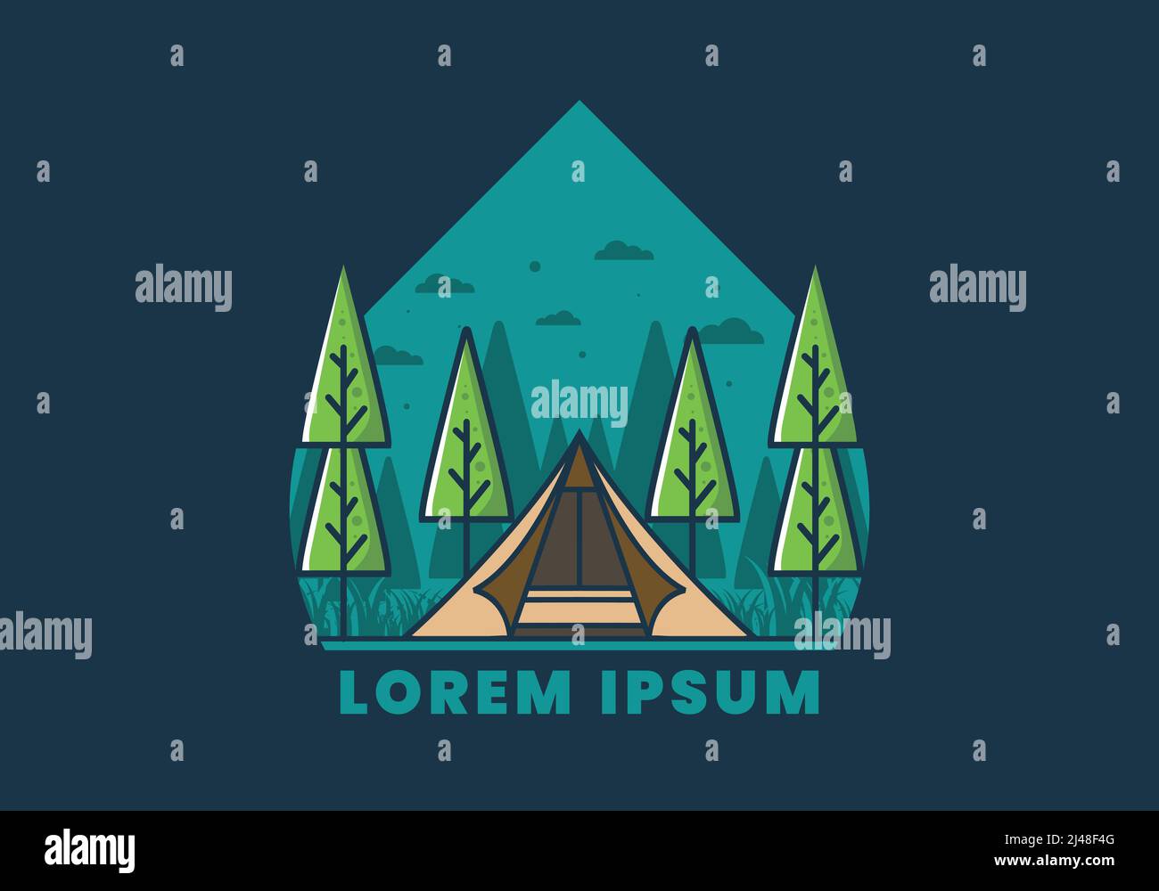 Triangle tent camping flat illustration design Stock Vector Image & Art ...