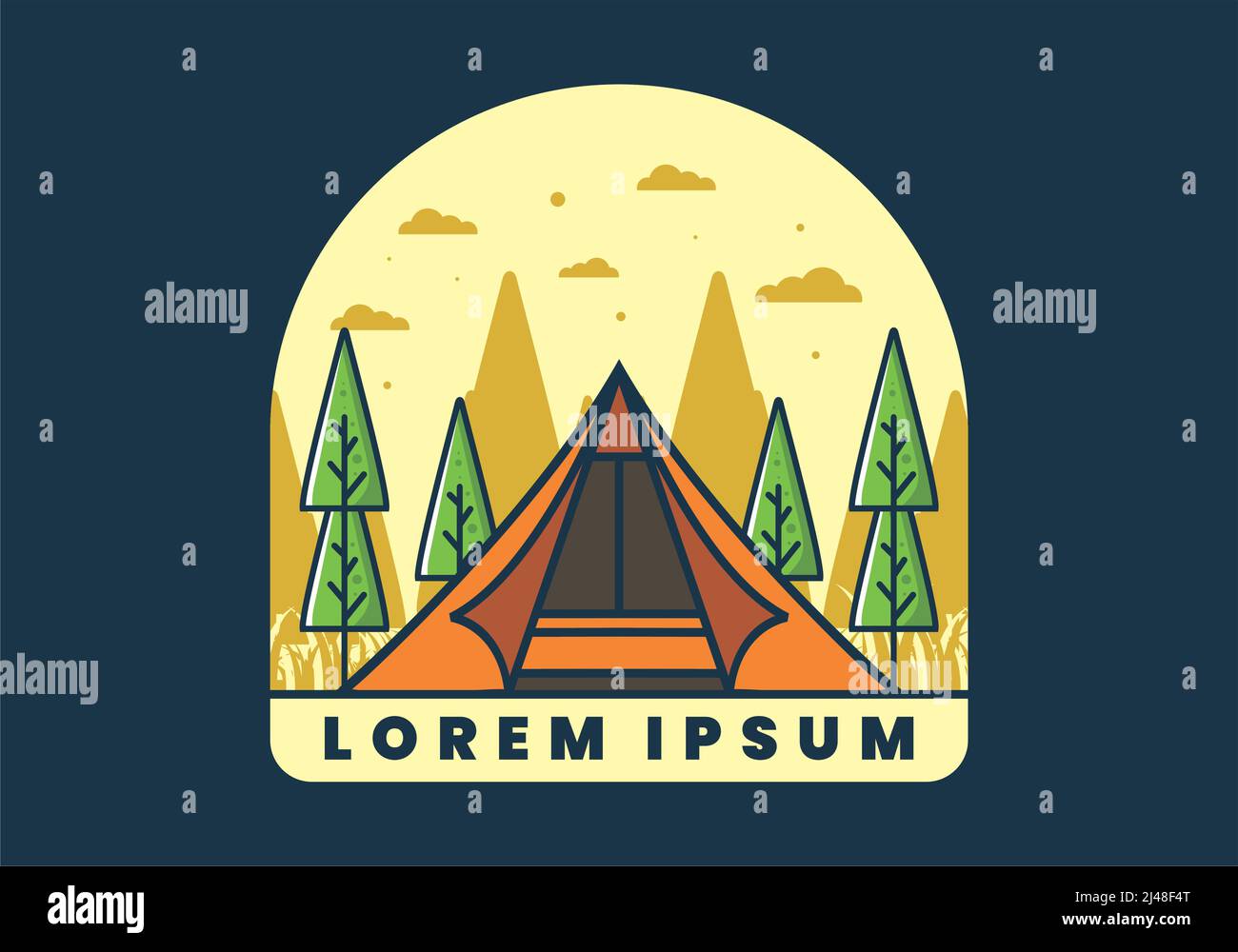 Triangle tent camping flat illustration design Stock Vector Image & Art ...