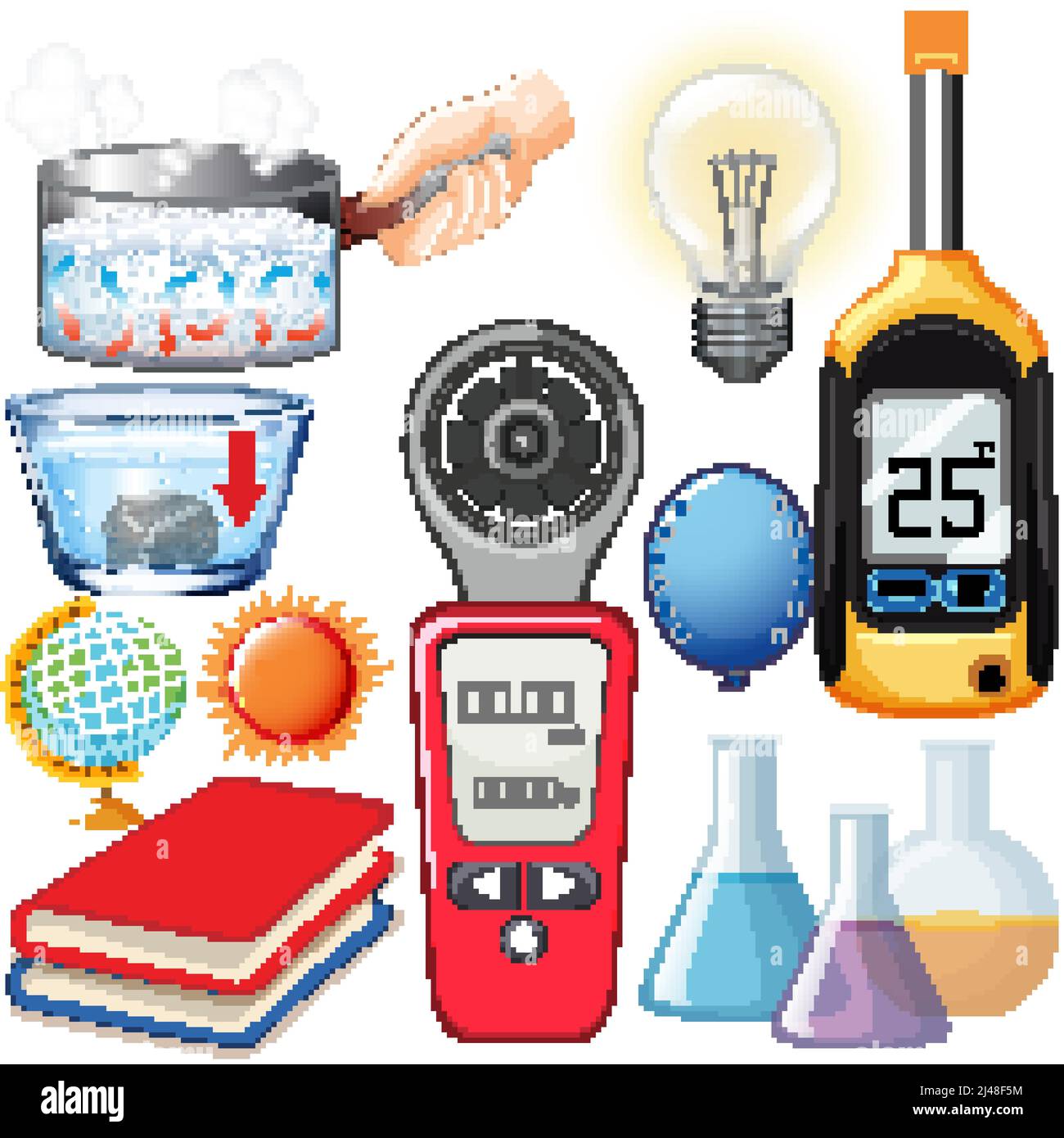 Science equipments on white background illustration Stock Vector Image ...