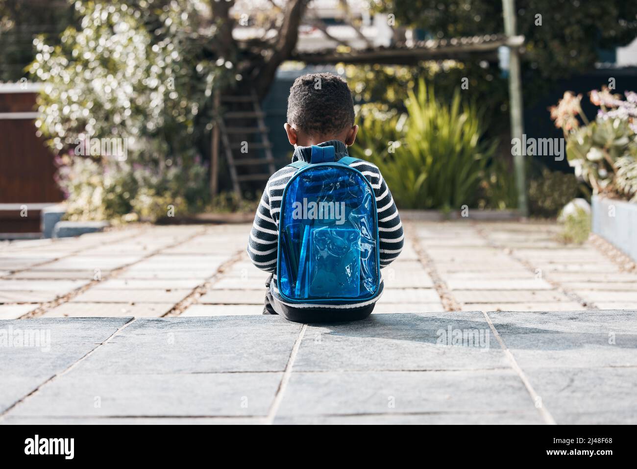 Sitting Alone At School Outside