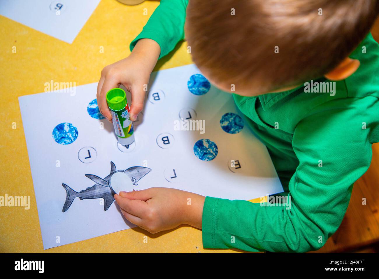 Children lesson on the study of the Russian letter alphabet Stock Photo ...
