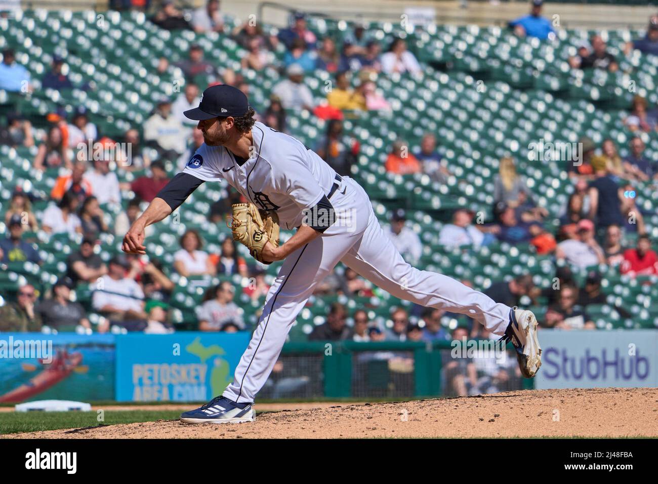 April 12 2022: Detroit pitcher Jacob Foley (68) throws a pitch during ...
