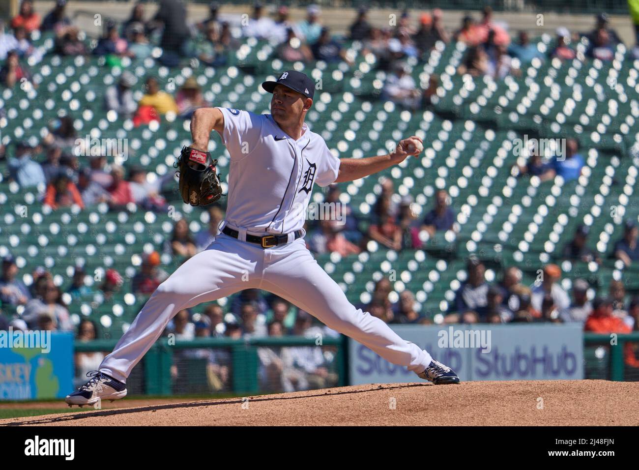April 12 2022: Detroit pitcher Tyler Alexander (70) throws a pitch ...