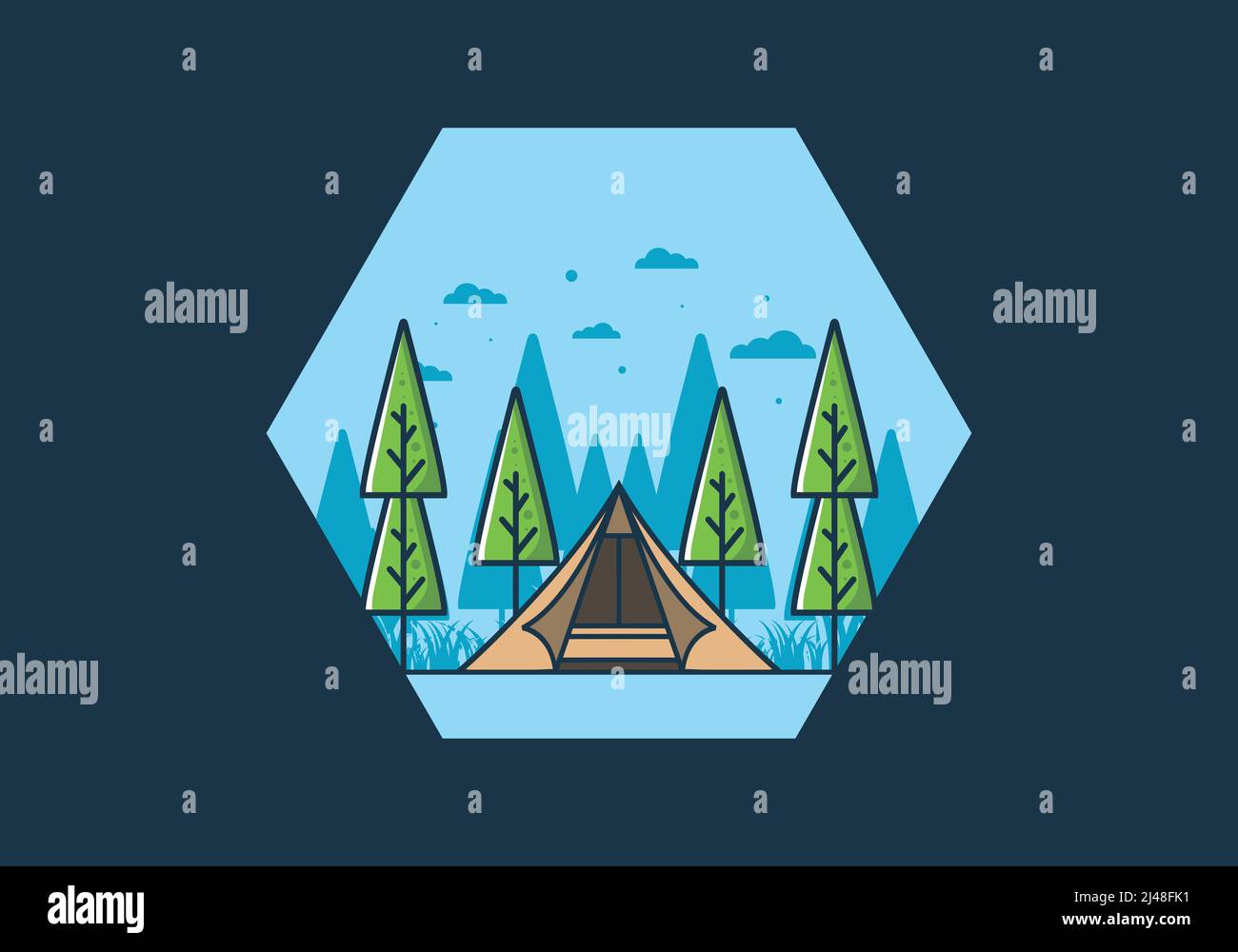 Triangle tent camping flat illustration design Stock Vector Image & Art ...