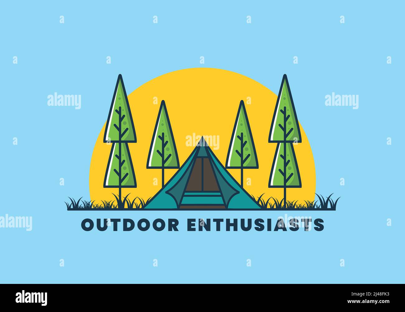 Triangle tent camping flat illustration design Stock Vector Image & Art ...