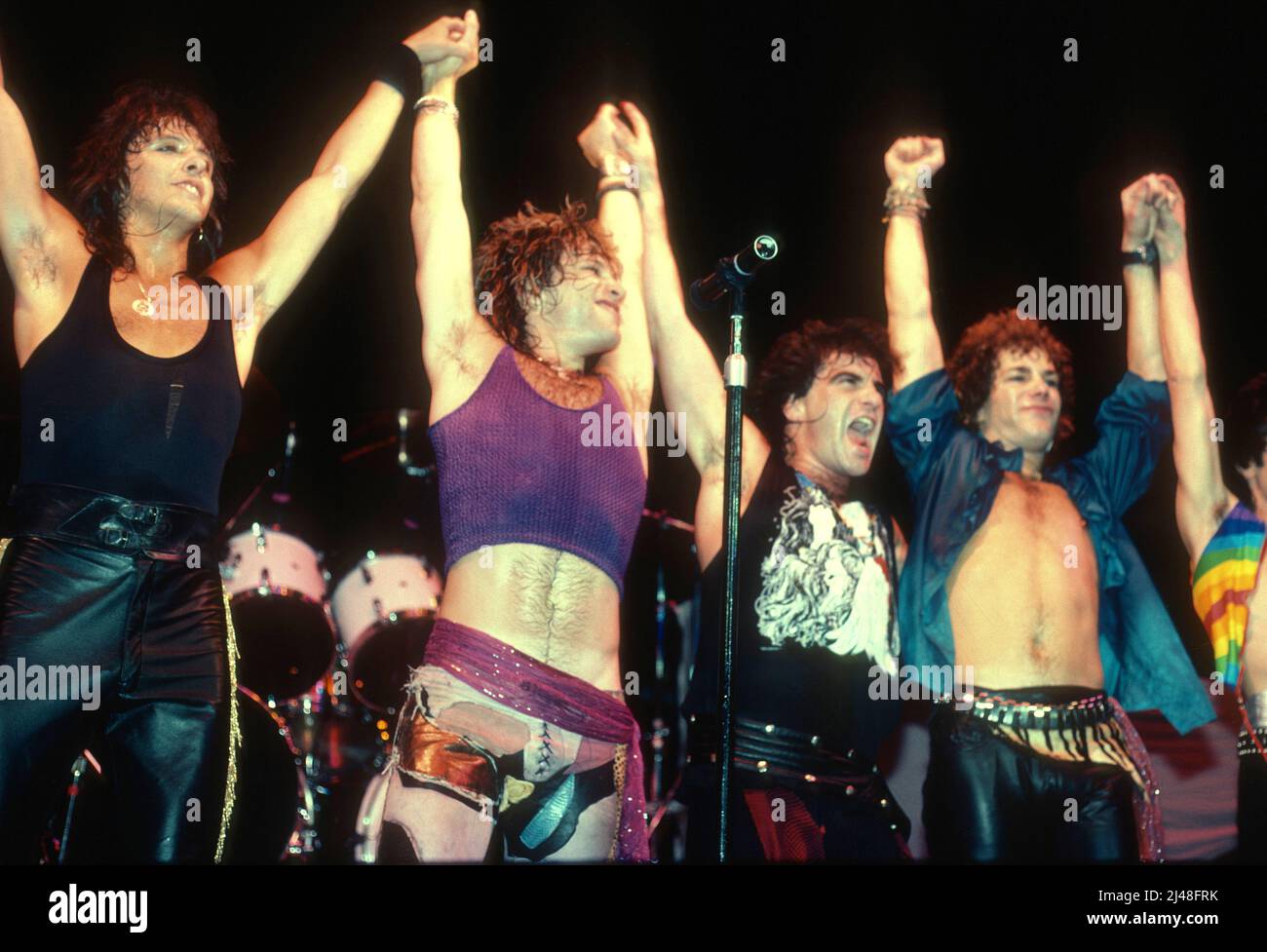 LOS ANGELES, CA - Bon Jovi in Concert on December 12, 1985 at The Forum ...
