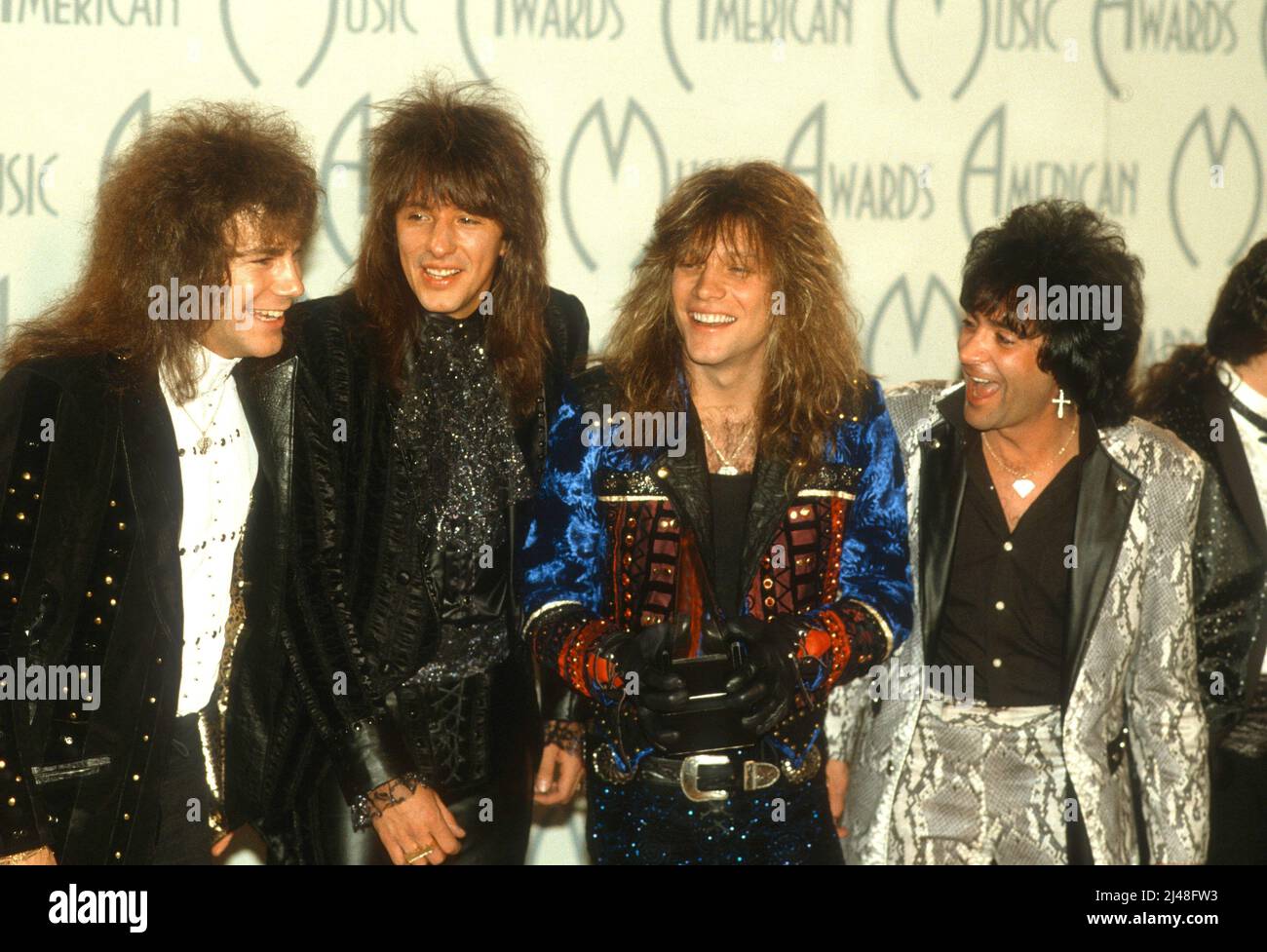 LOS ANGELES, CA - Bon Jovi at the AMA Awards in 1988 Credit: Jeffrey ...