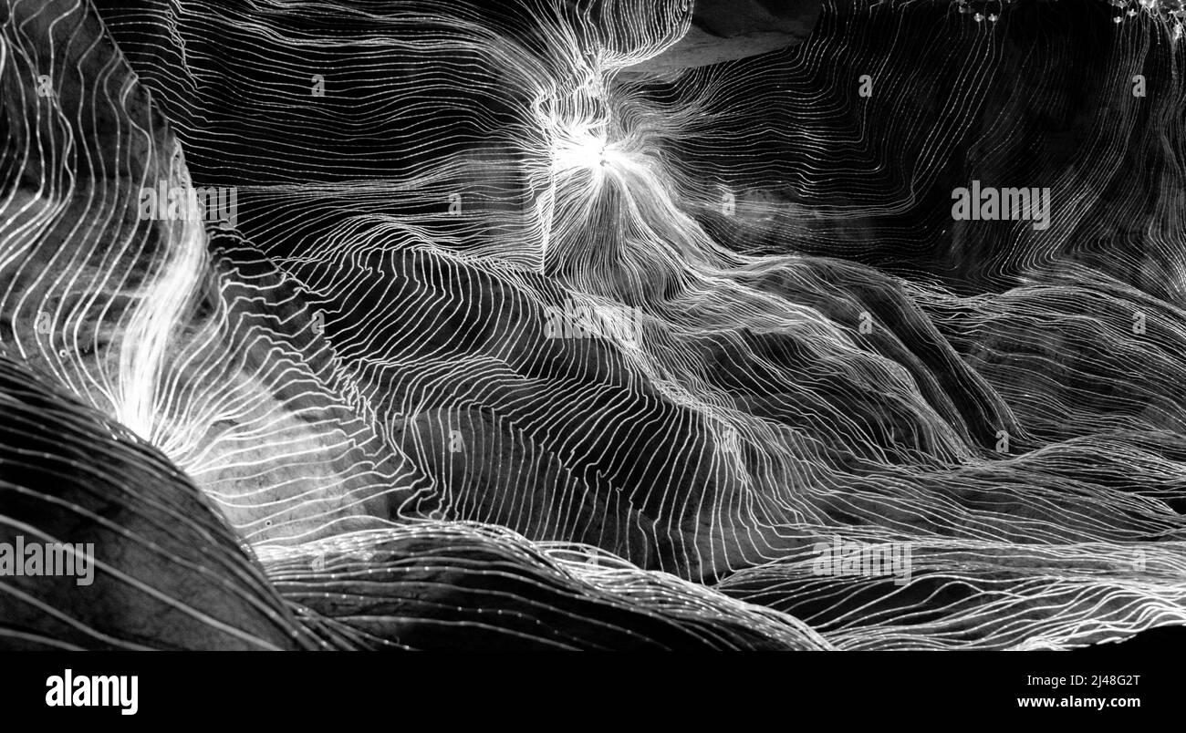 Abstract structure with connecting dots Black and White Stock Photos ...