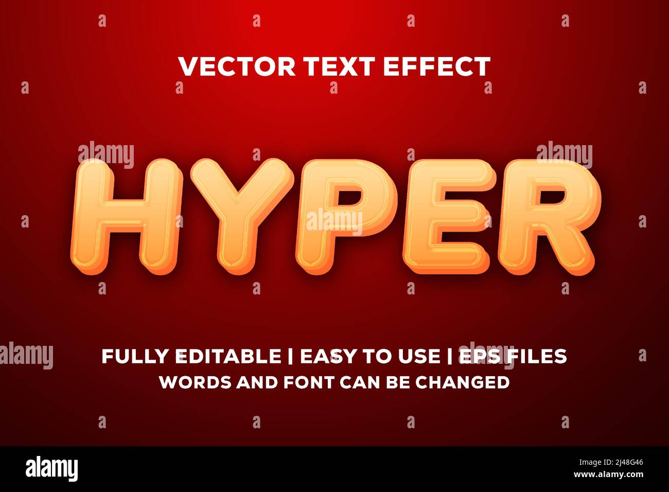 hyper vector text effect fully editable Stock Vector Image & Art - Alamy