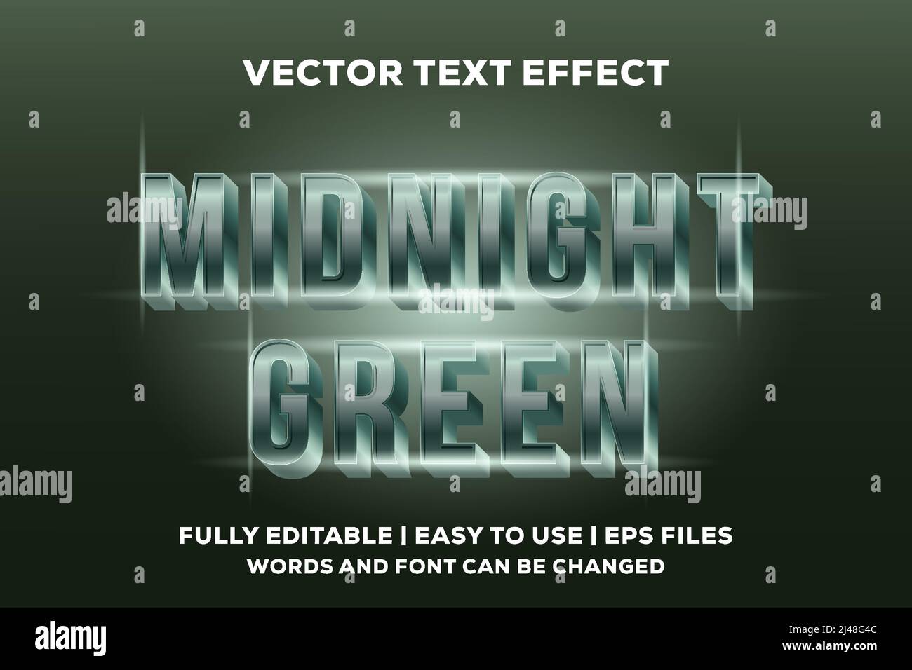 midnight green vector text effect fully editable Stock Vector Image ...