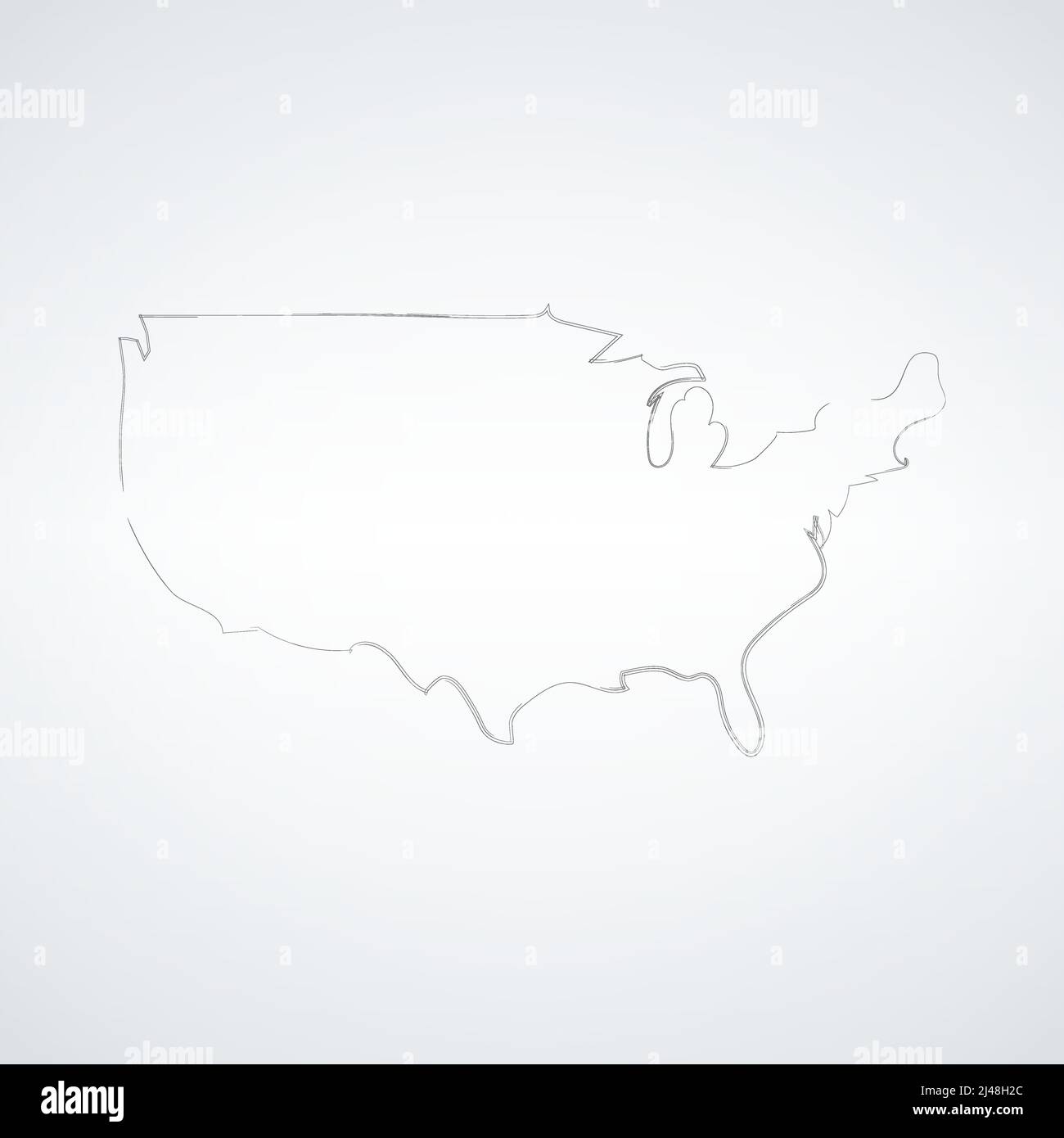 Black thin hand drawn line usa icon, concept of america outline. Stock ...