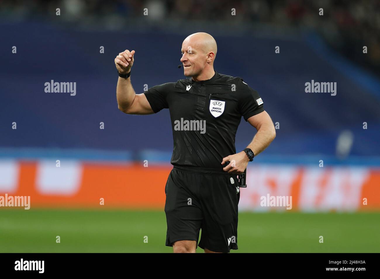 Madrid, Spain. 12th Apr, 2022. Szymon Marciniak (Referee) Football ...