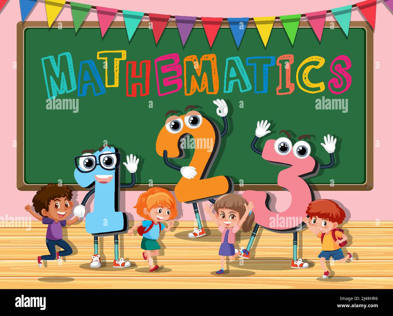 Mathematics on chalkboard banner illustration Stock Vector Image & Art ...