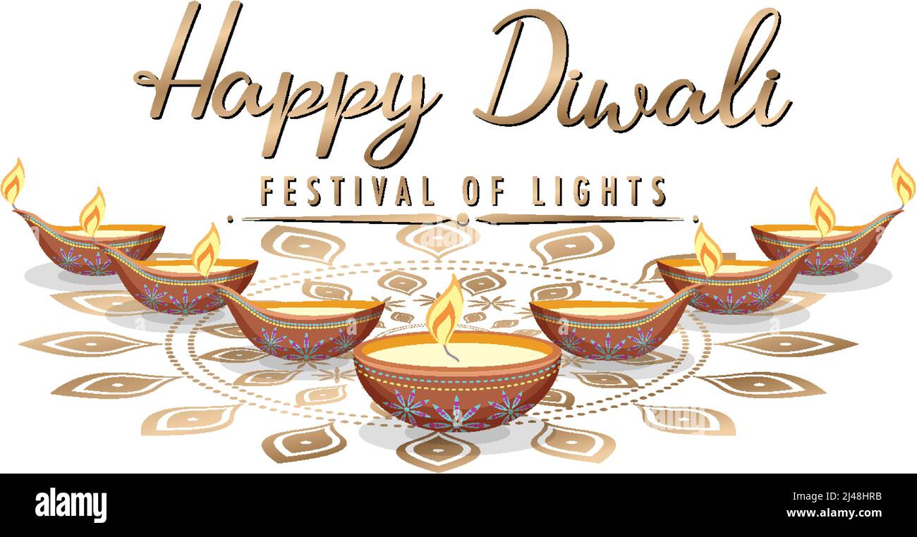 Happy Diwali festival of lights poster illustration Stock Vector Image ...