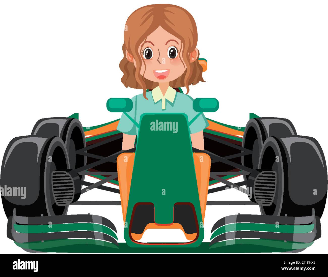 A man driving formula one racing car illustration Stock Vector Image ...