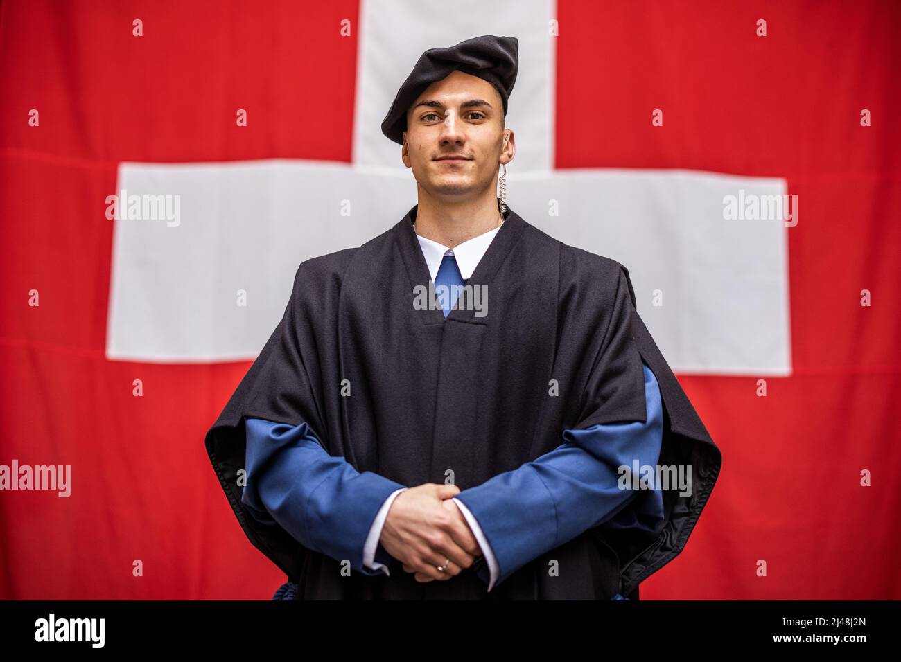 Rom, Italy. 09th Apr, 2022. 21-year-old Swiss Guardsman Gian Andrea ...