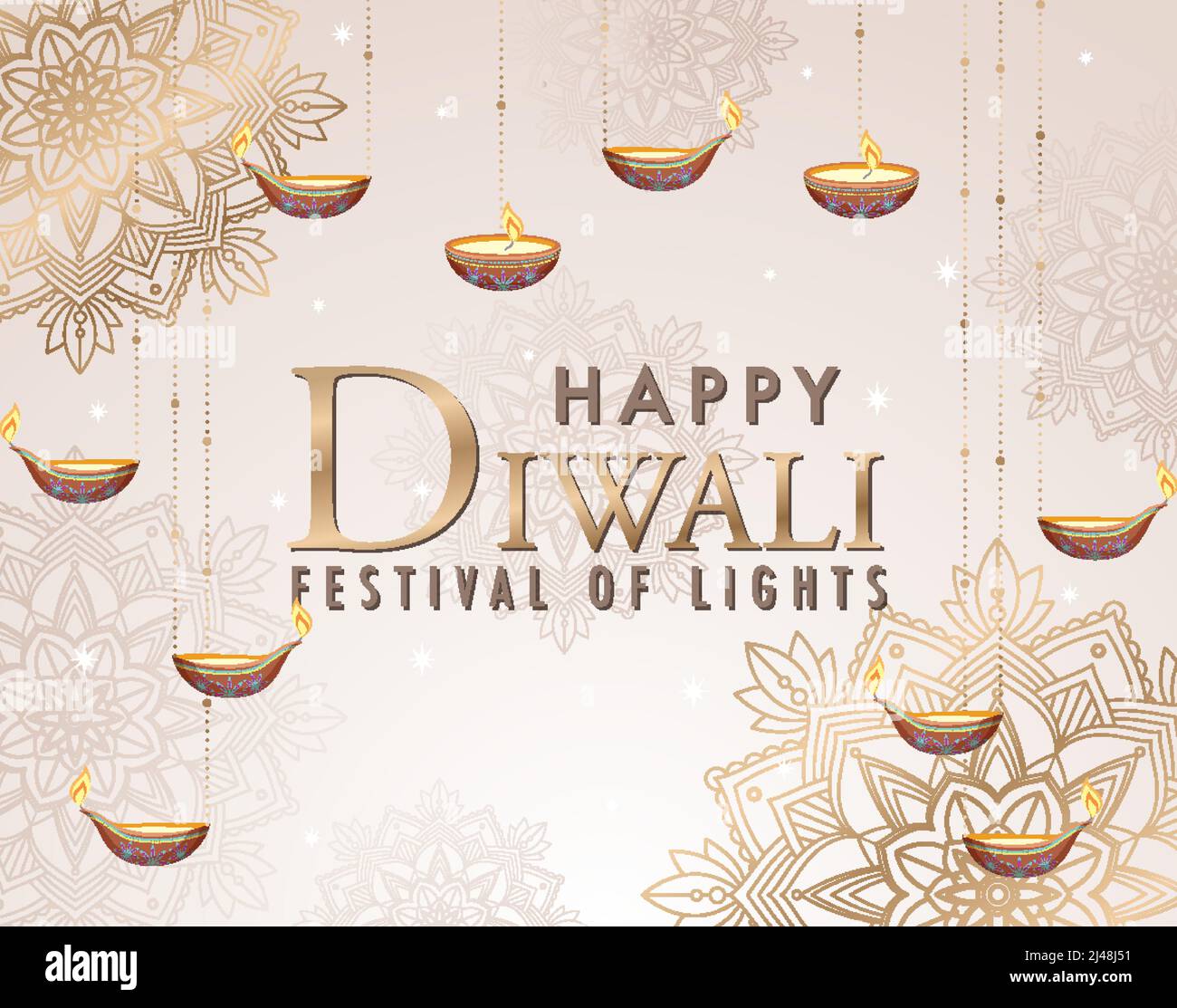 Happy Diwali festival of lights poster illustration Stock Vector Image ...