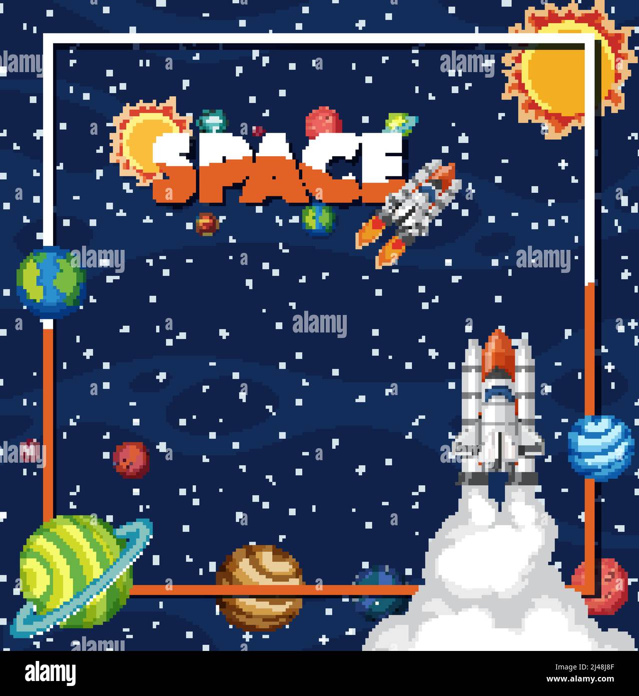 Space element template in space background illustration Stock Vector ...