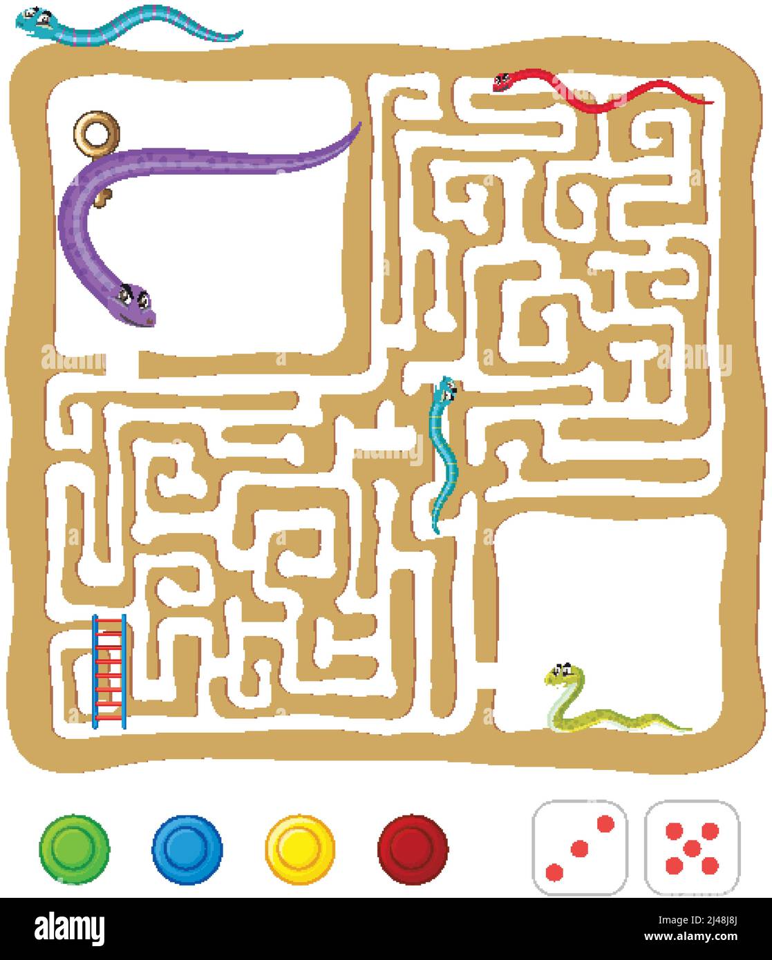 Animals maze game Cut Out Stock Images & Pictures - Alamy