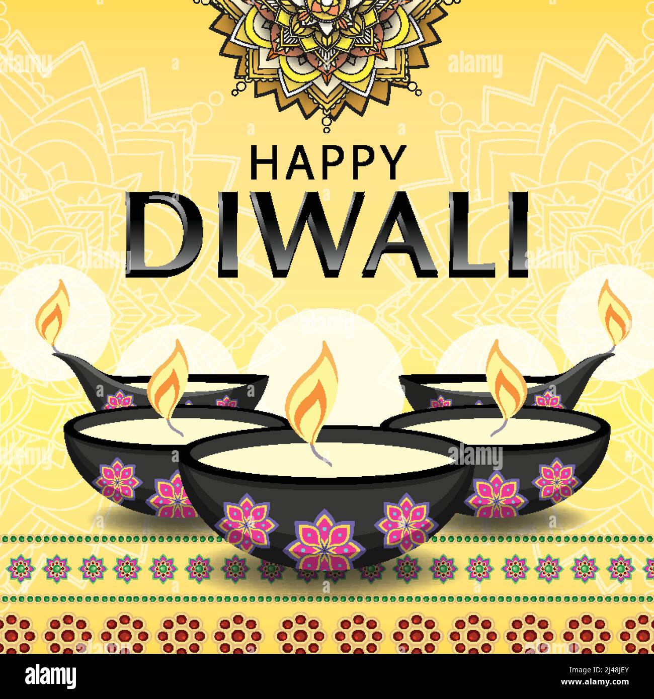 Happy Diwali Indian festival banner illustration Stock Vector Image ...