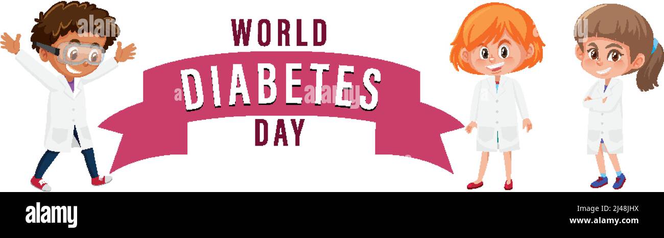 Poster design for world diabetes day with kids illustration Stock ...