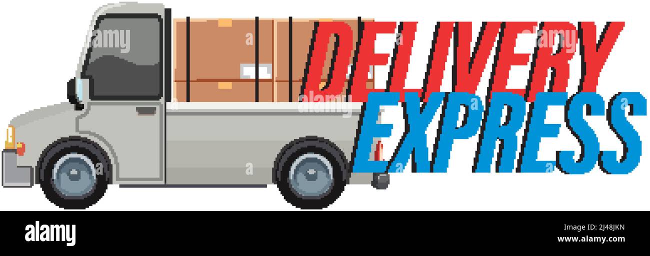 Delivery express logo with delivery truck illustration Stock Vector ...