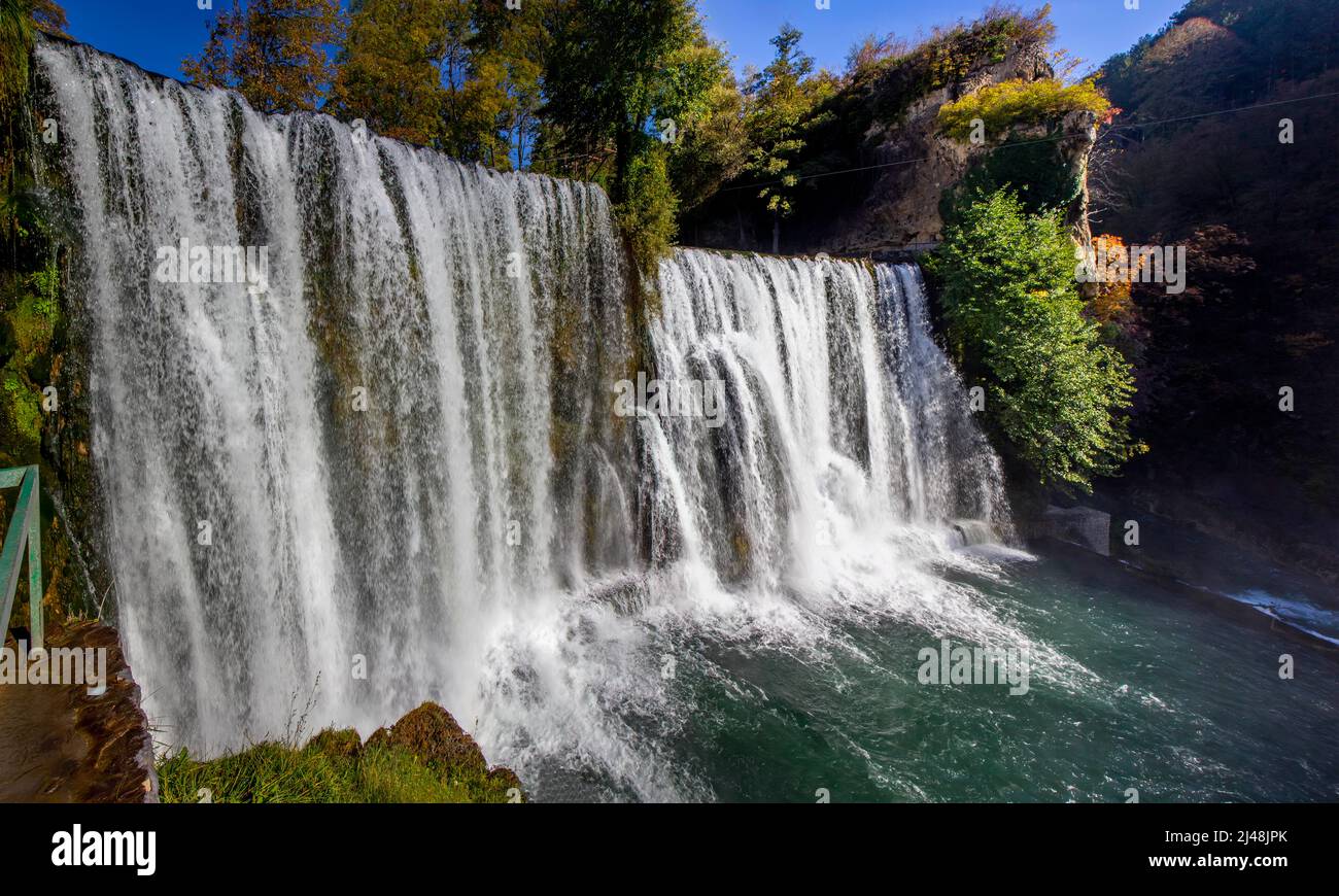 Famous Jajce waterfall in Bosnia and Herzegovina Stock Photo - Alamy