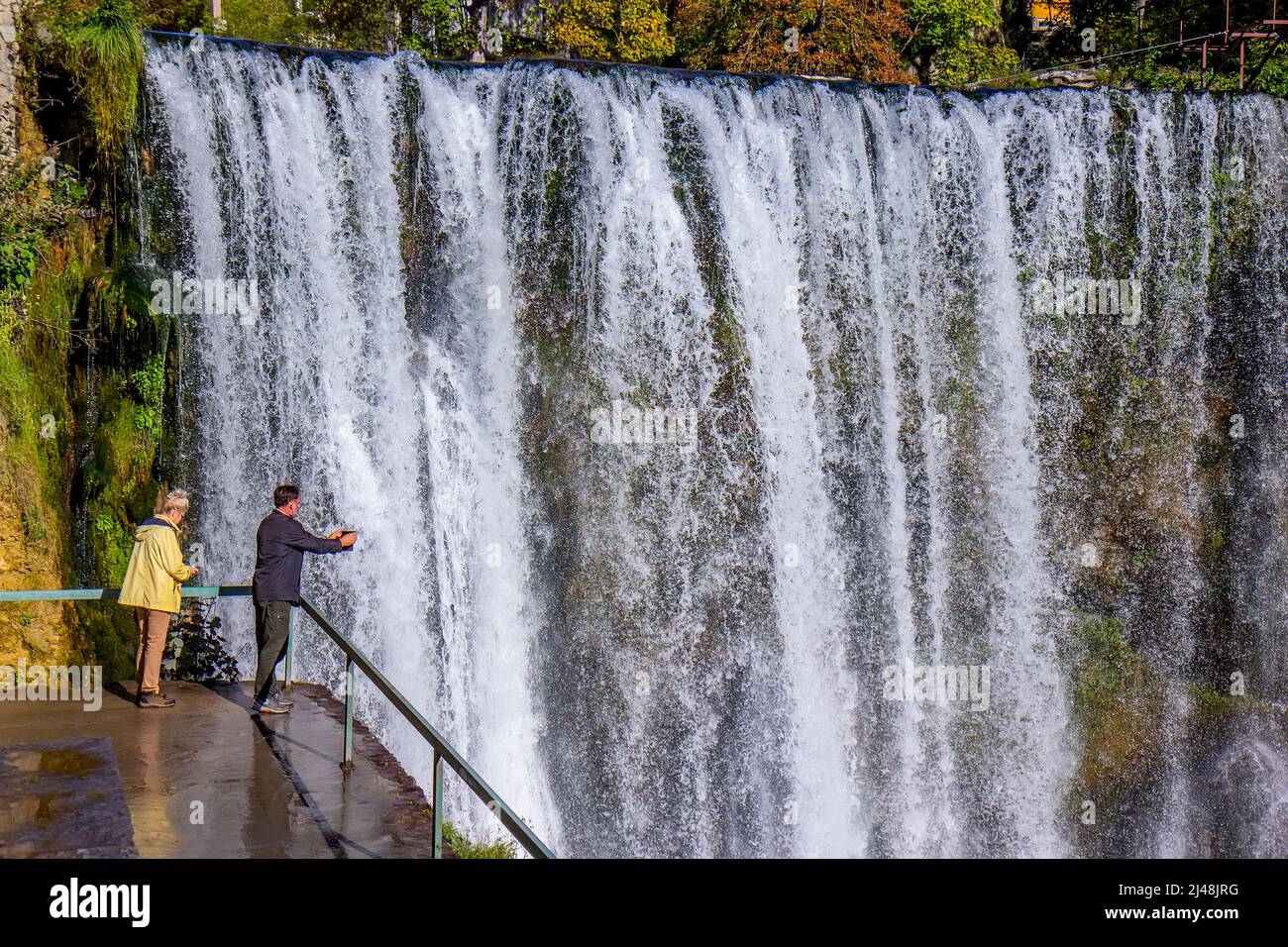 Famous Jajce waterfall in Bosnia and Herzegovina Stock Photo - Alamy
