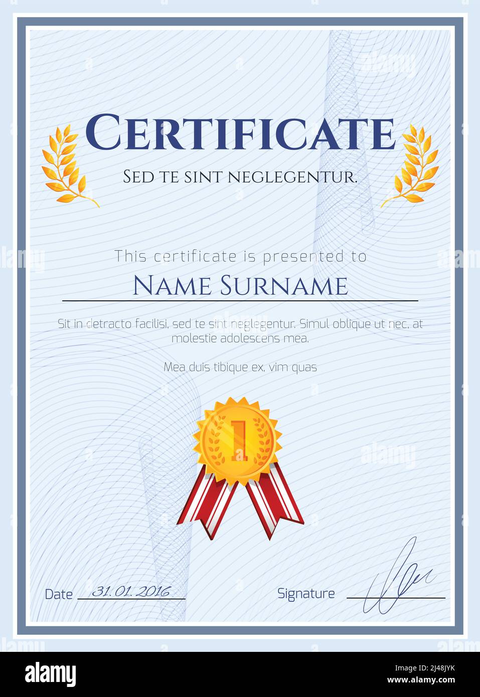 Winner certificate diploma template with seal award decoration vector ...