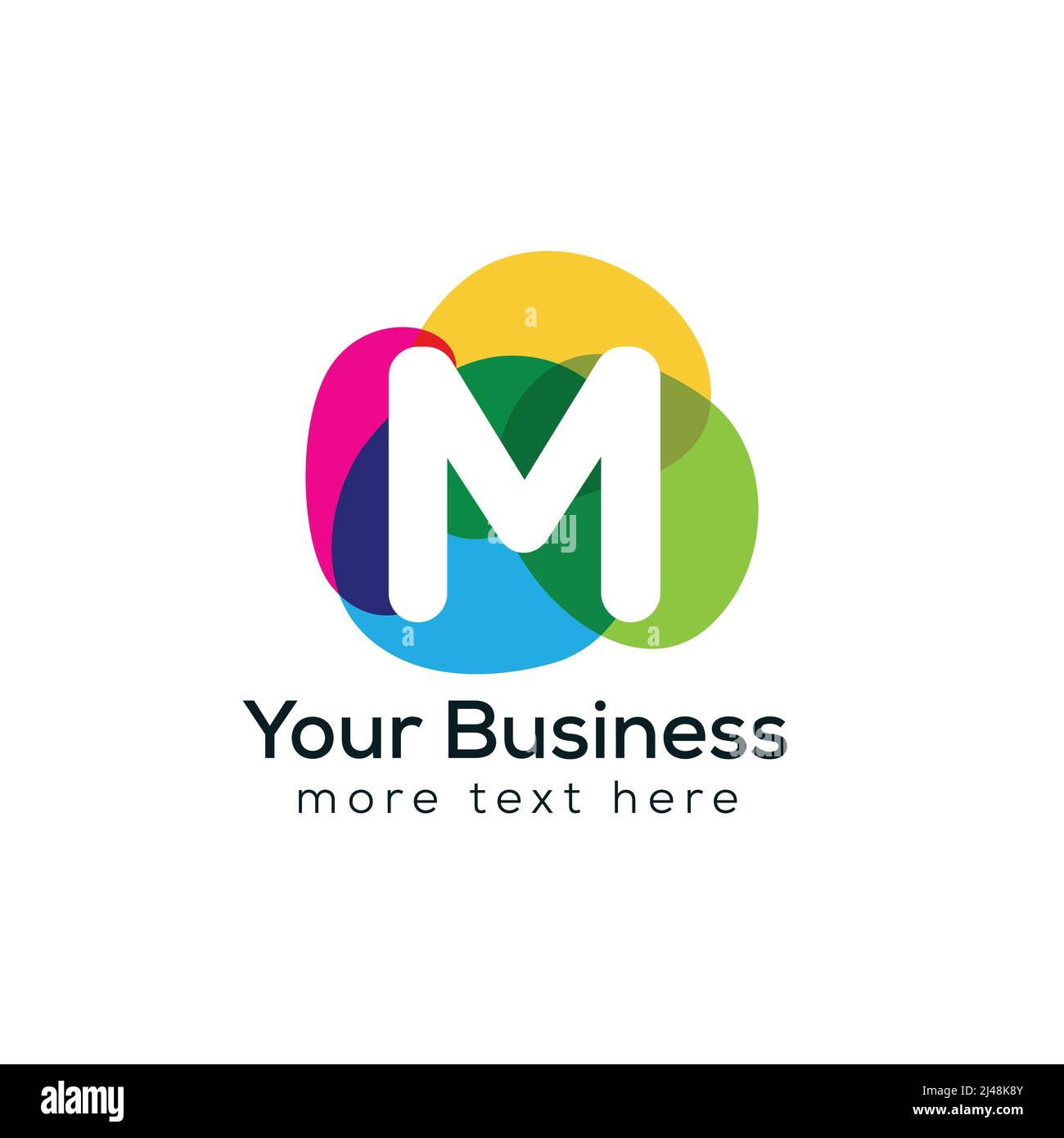 colorful letter M shape logo. modern fun identity Stock Vector Image ...