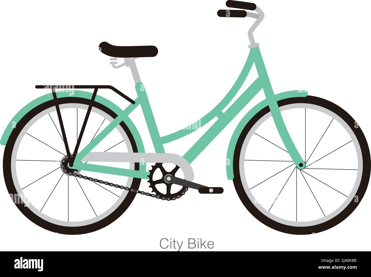 Simplified vector city bike, move fast illustration Stock Vector Image ...