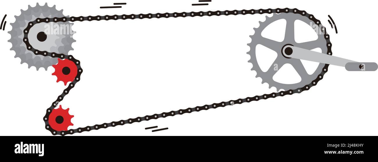 Simple bike Chain with cogwheels. Vector illustration Stock Vector ...