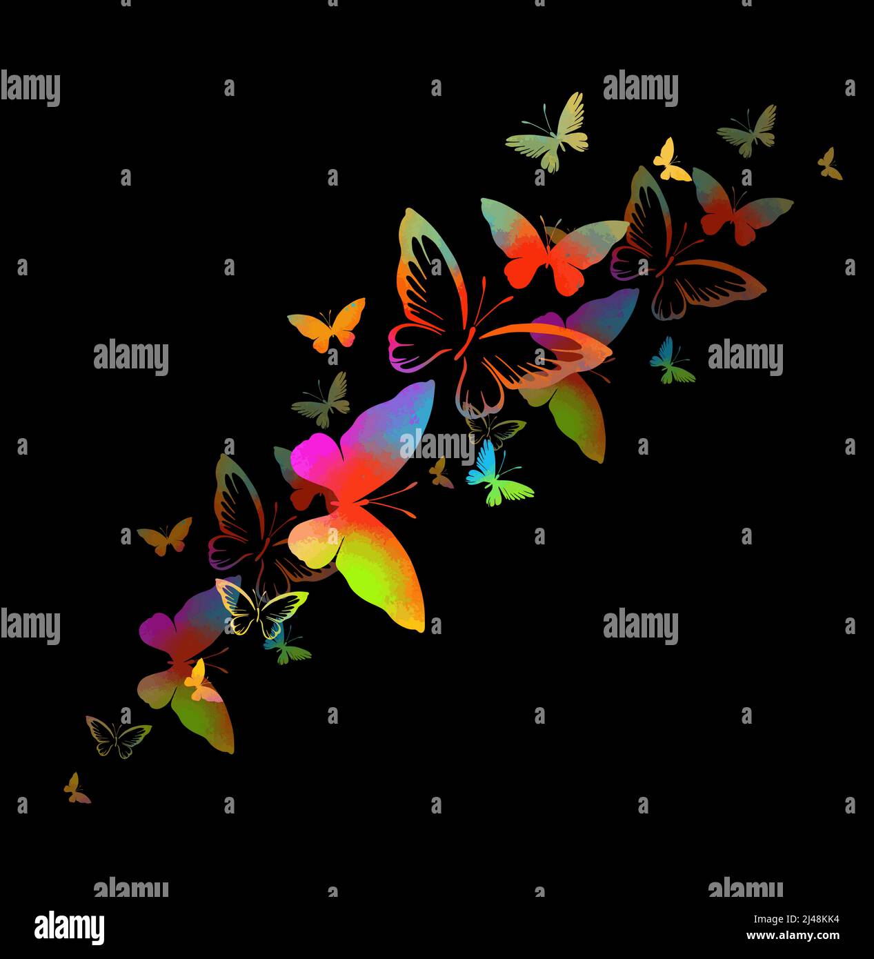 Abstract multicolored butterflies. Vector illustration Stock Vector ...