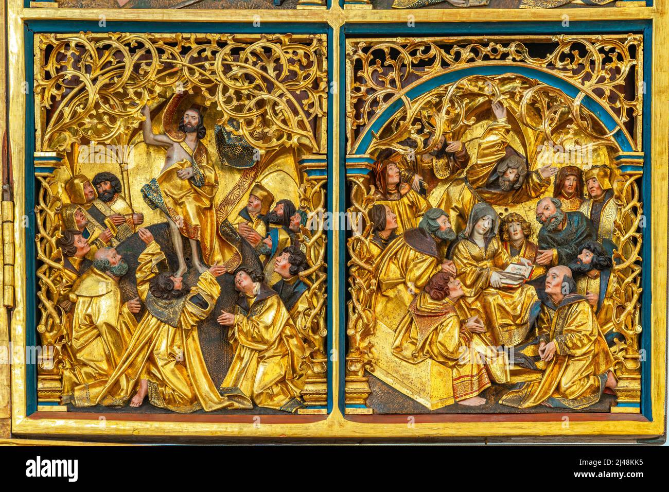 The altarpiece, representing the passion of Christ, in 23 carat gold ...