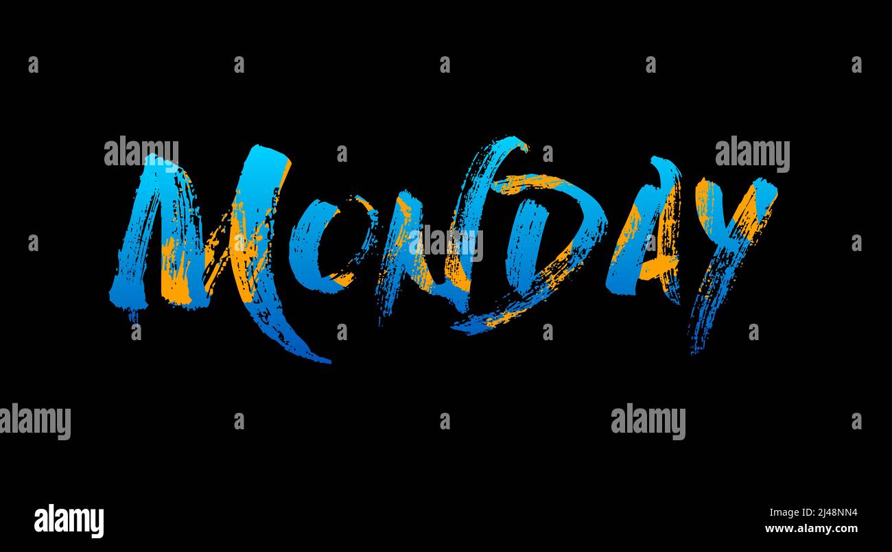 This Monday is a Holiday. Colourful Monday font in Black Background ...