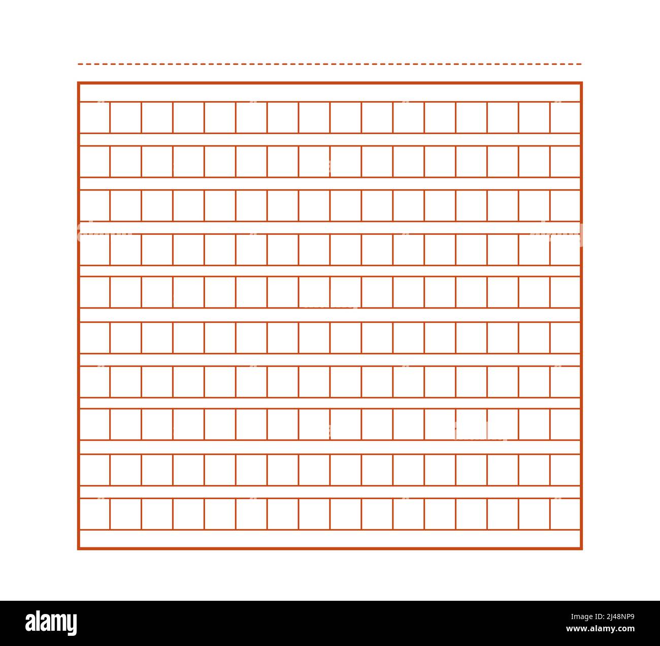 Squared manuscript. Blank paper template for school notebook. Red paper ...