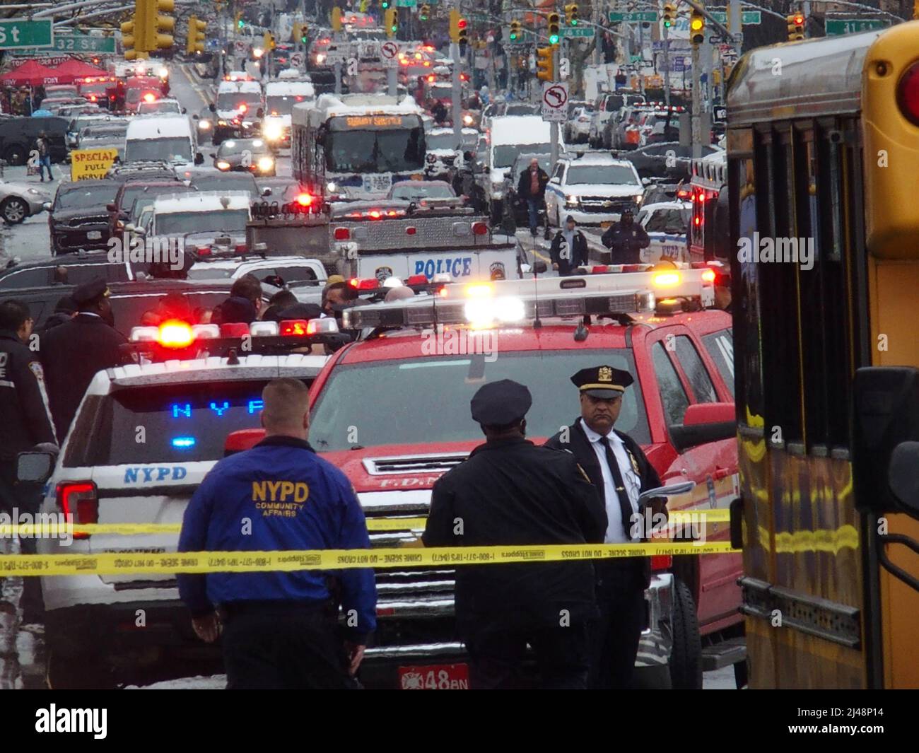 Brooklyn, New York, USA. 12th Apr, 2022. Mass shooting on New York City ...