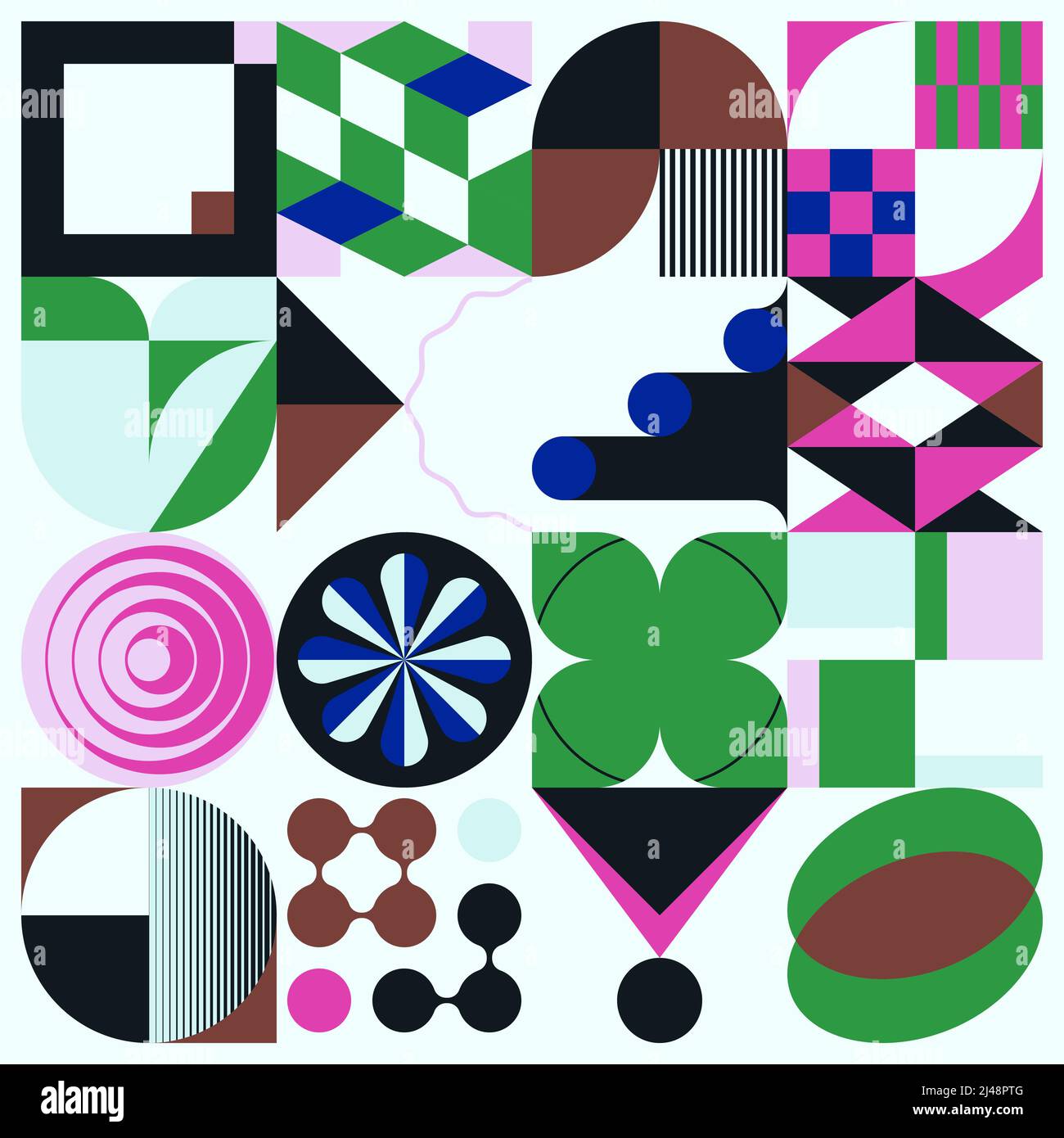 Brutalist Art inspired vector pattern artwork made with abstract ...