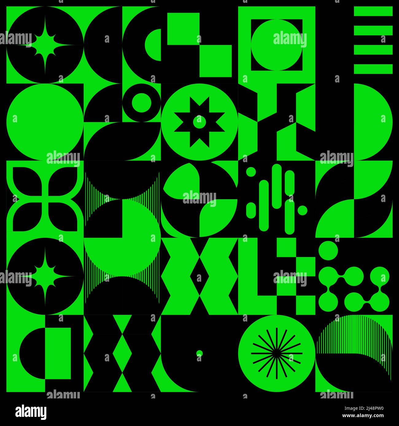 Brutalist Art inspired vector pattern artwork made with abstract ...