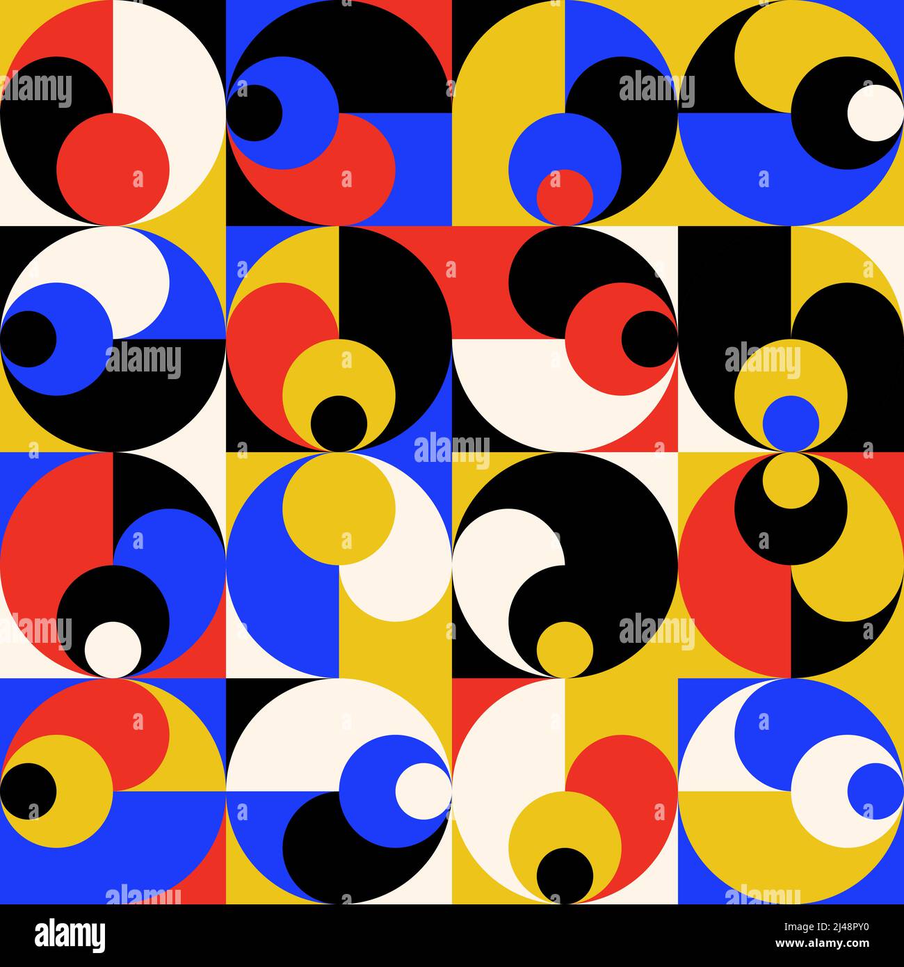 Modern Art pattern inspired by Bauhaus design made with abstract ...