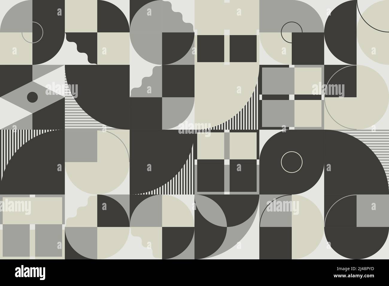 Brutalist Art inspired vector pattern artwork made with abstract ...