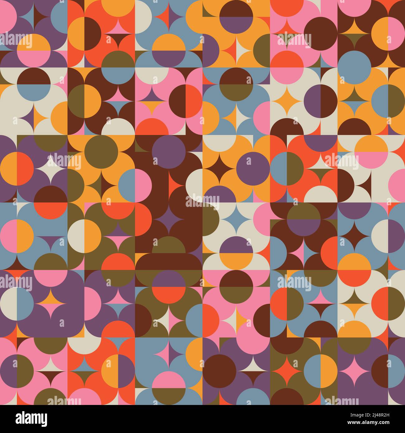 Retro Future Art inspired vector pattern artwork made with abstract ...