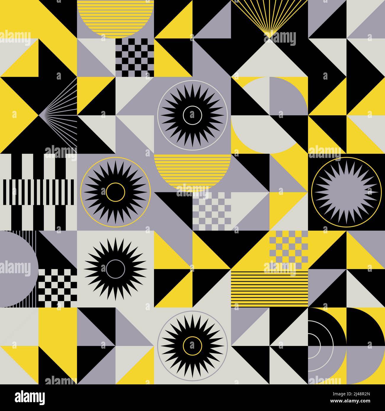 Brutalist Art inspired vector pattern artwork made with abstract ...