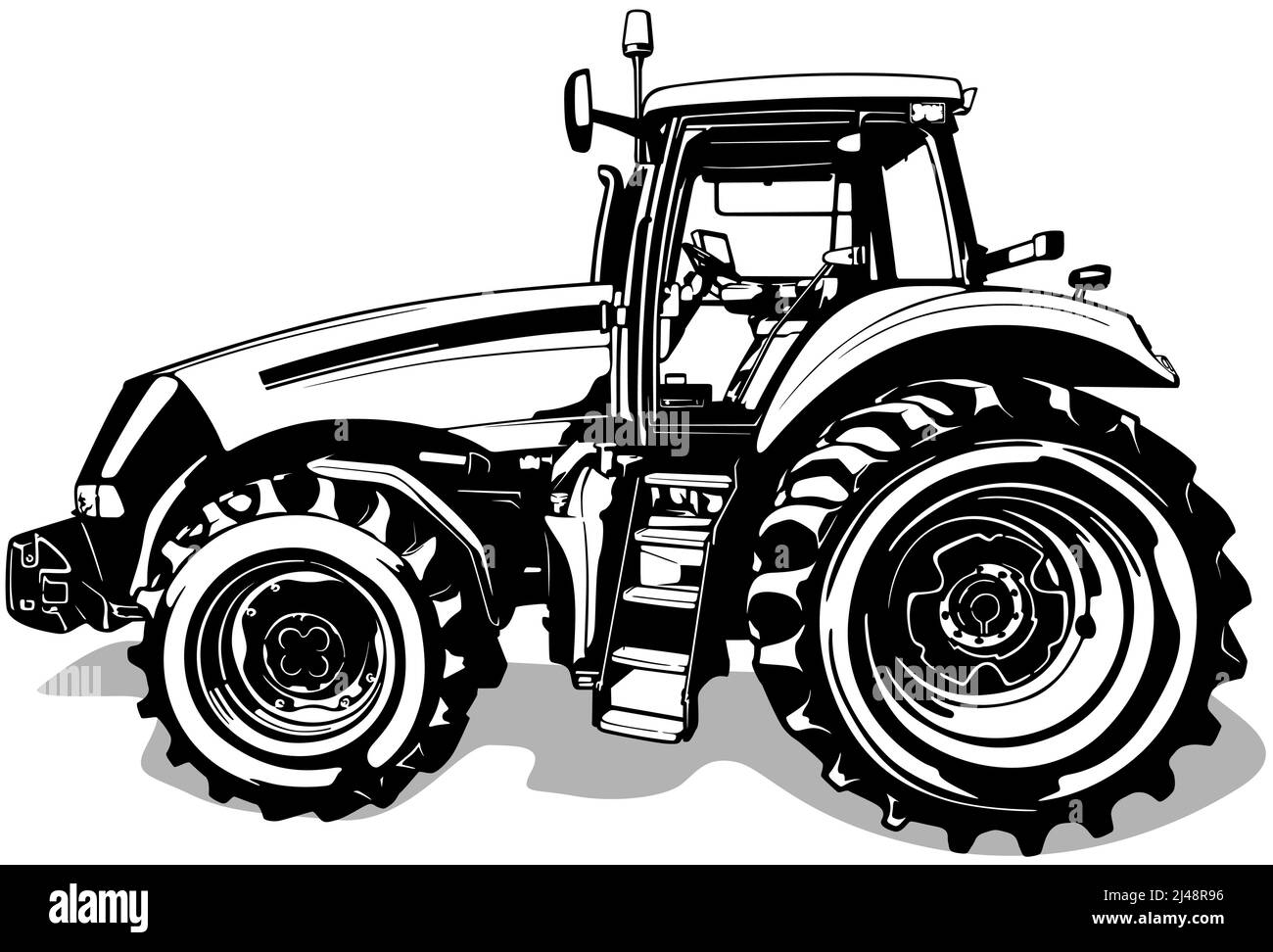 Side profile tractor Stock Vector Images - Alamy