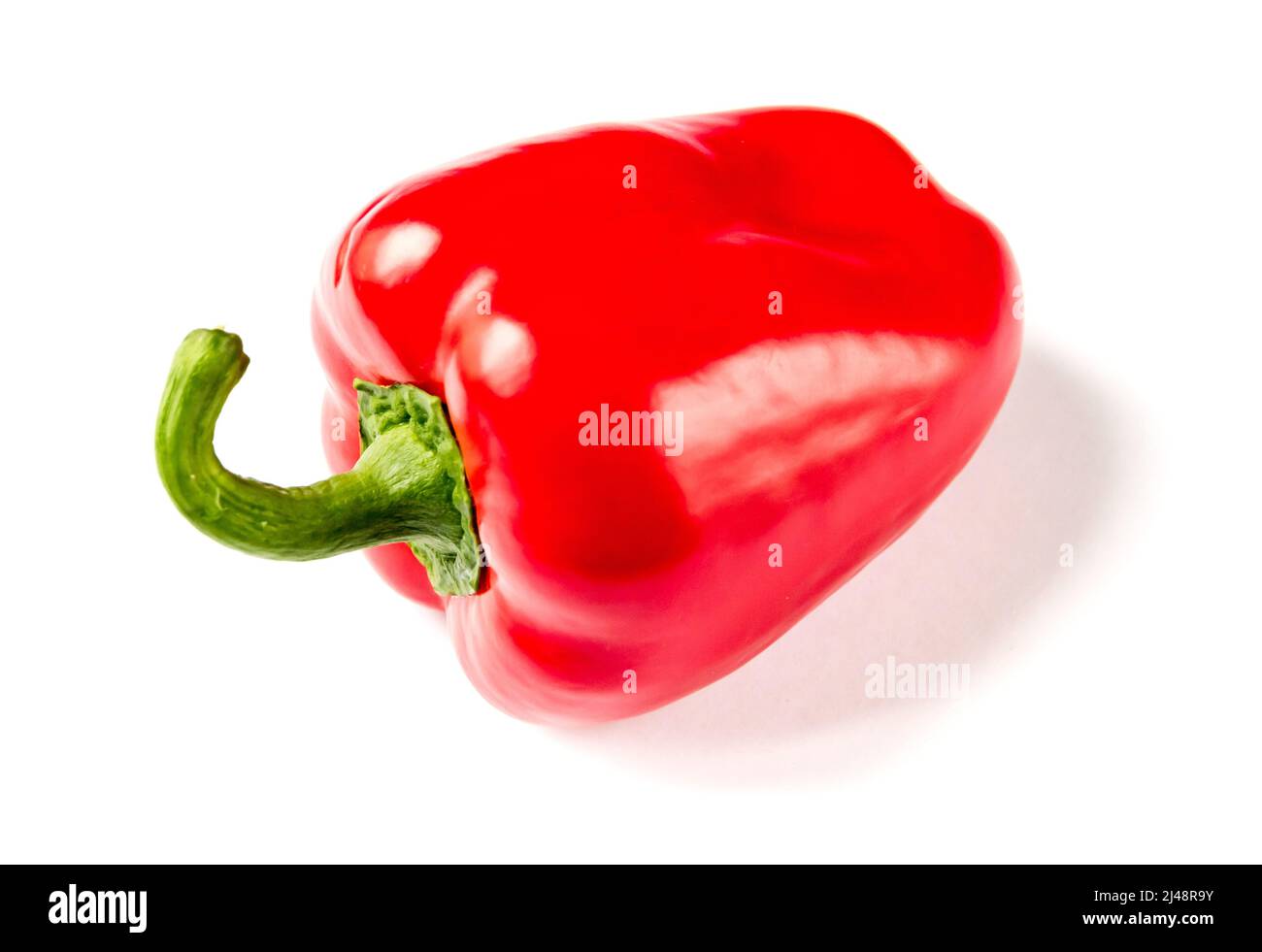 Fresh organic red bell pepper isolated on white background Stock Photo ...